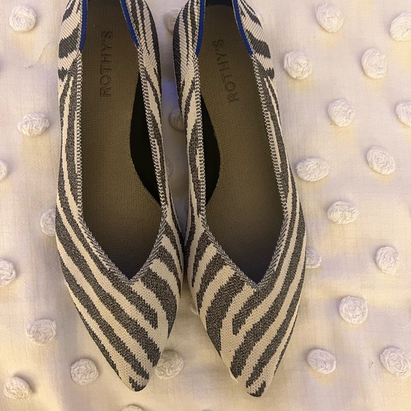 Rothy's | Shoes | Rothys Zebra Metallic Pointed Flats Size 5 | Poshmark
